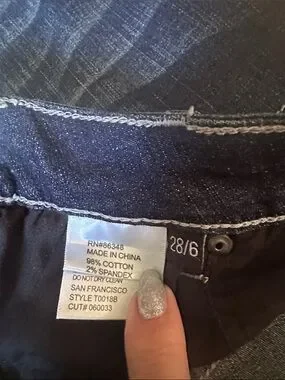 Luxe | Jeans | Tru Luxe Jeans Dark Blue Denim Jeans With Rhinestone ...